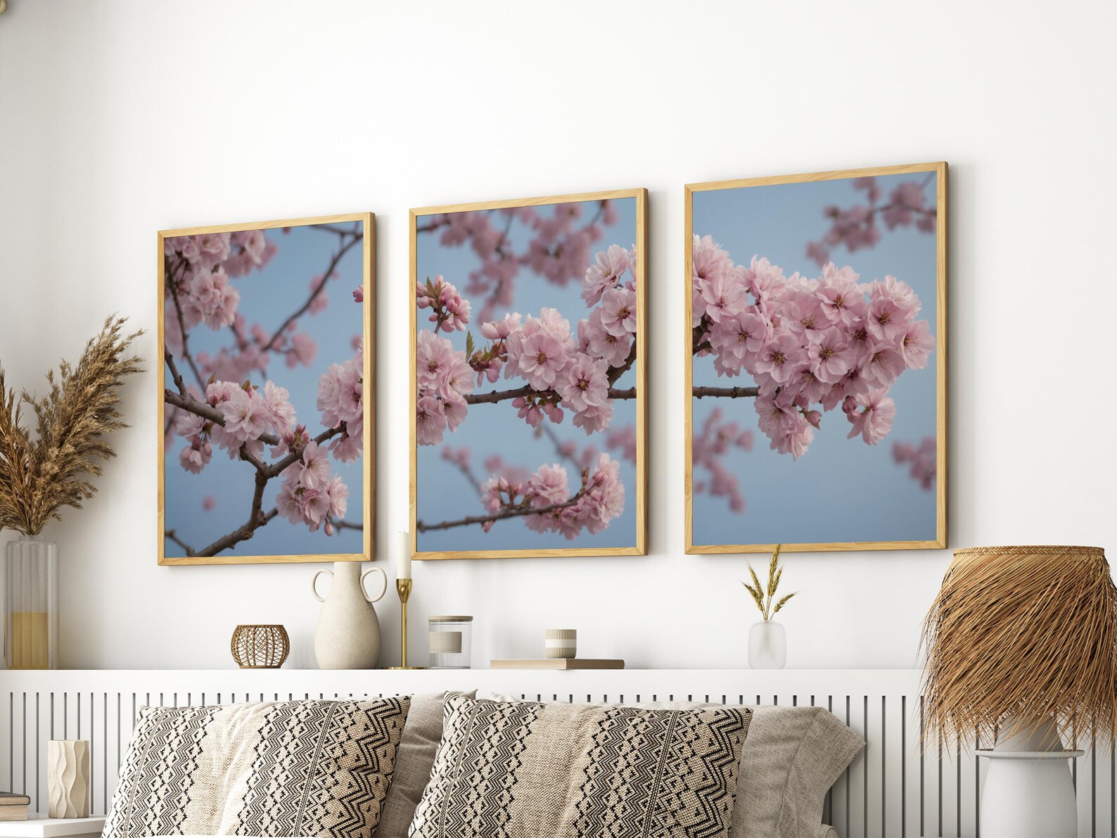 Cherry Tree Print 3 Piece Wall Art Tree Poster Floral Wall Art Summer ...