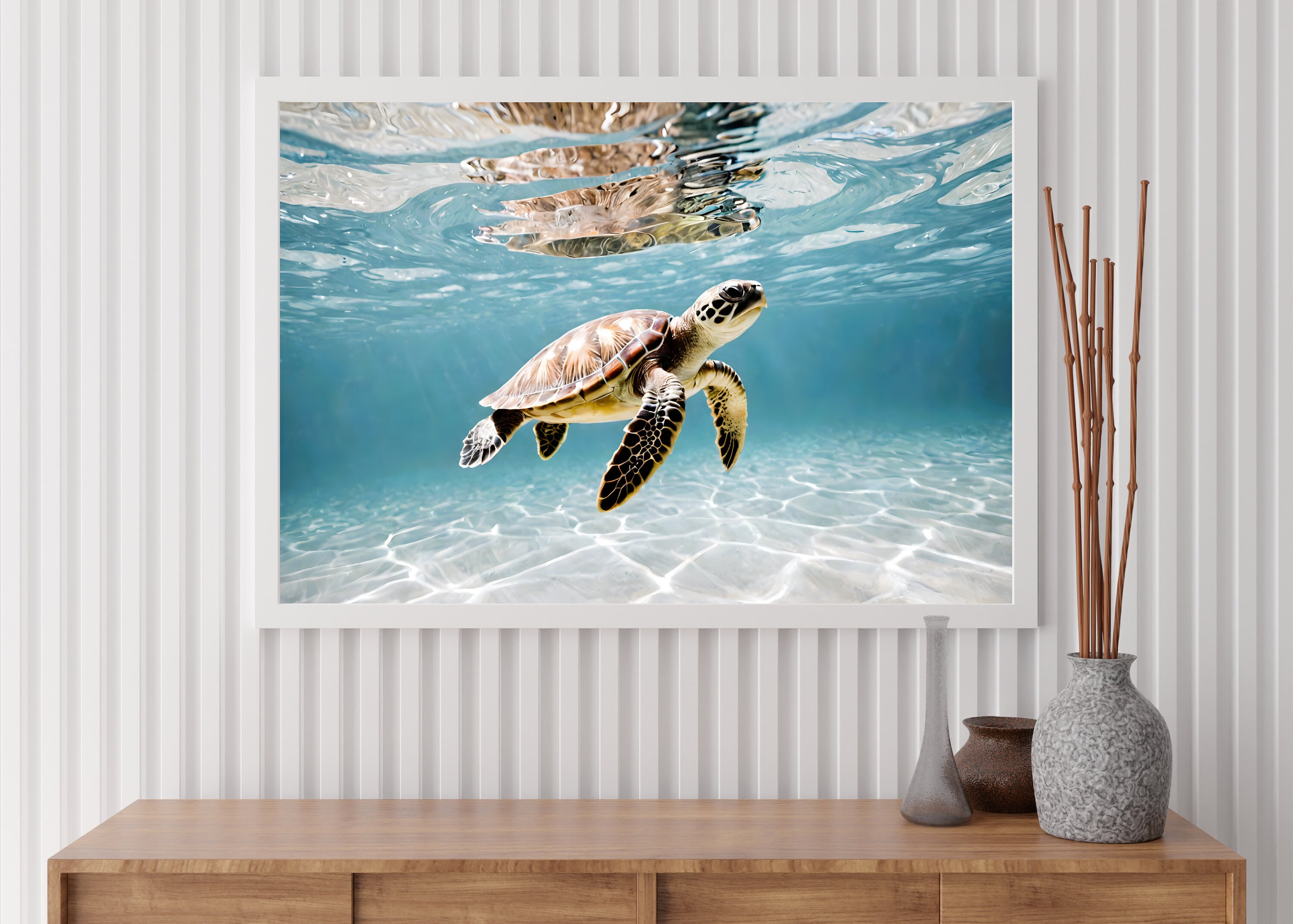 Sea Turtle Wall Art Underwater Print Tropical Wall Art Turtle Print ...