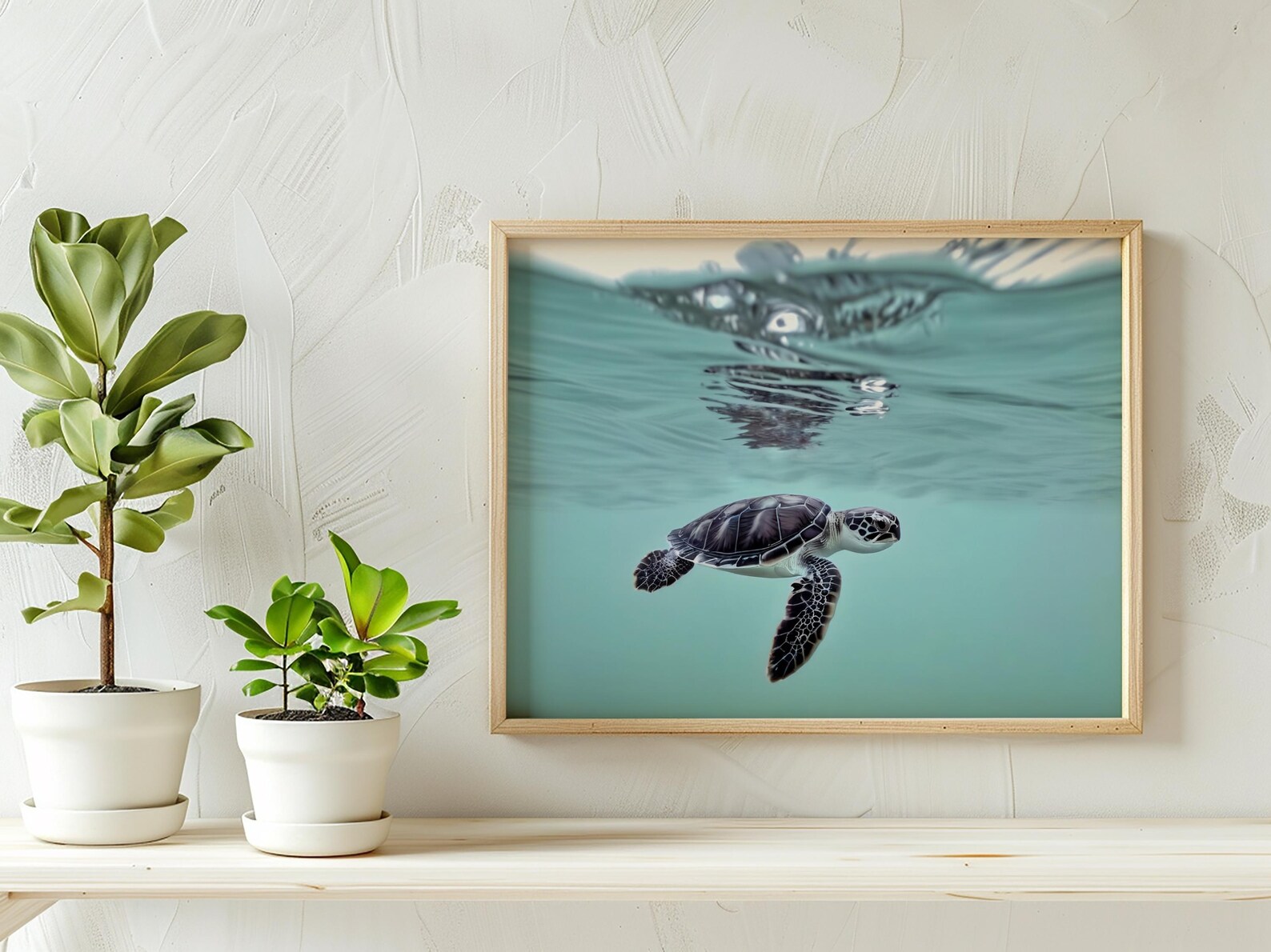 Baby Sea Turtle Wall Art Underwater Poster Sea Animal Print Tropical ...