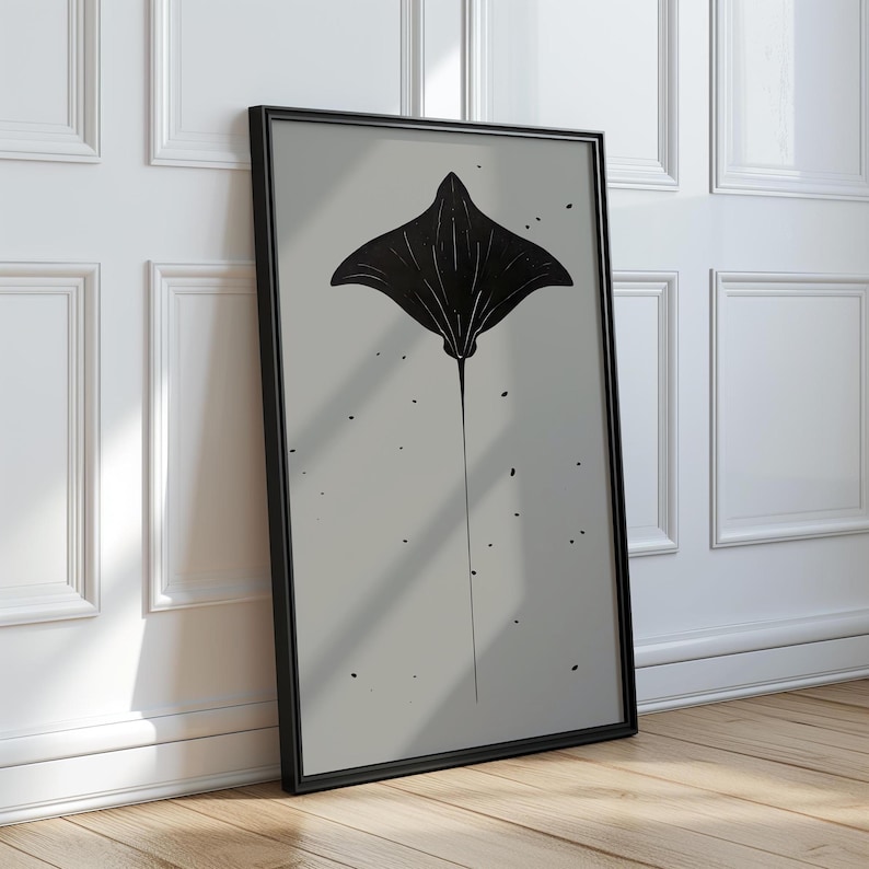 Stingray Print Underwater Wall Art Illustration Print Downloadable ...