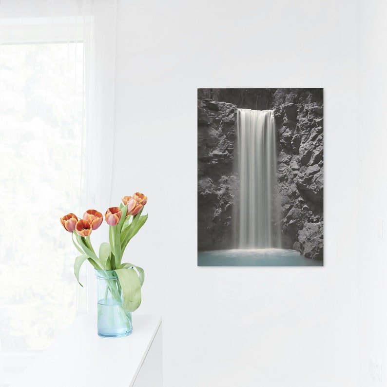 Waterfall Print Minimalist Landscape Modern Decor Nature Wall Art ...