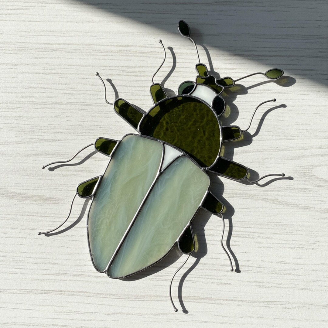 Beetle Stained Glass Pattern: Insect Suncatcher DIY (PDF & JPEG) - Etsy