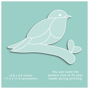 European Robin Bird Stained Glass Pattern, Modern Suncatcher, Diy ...