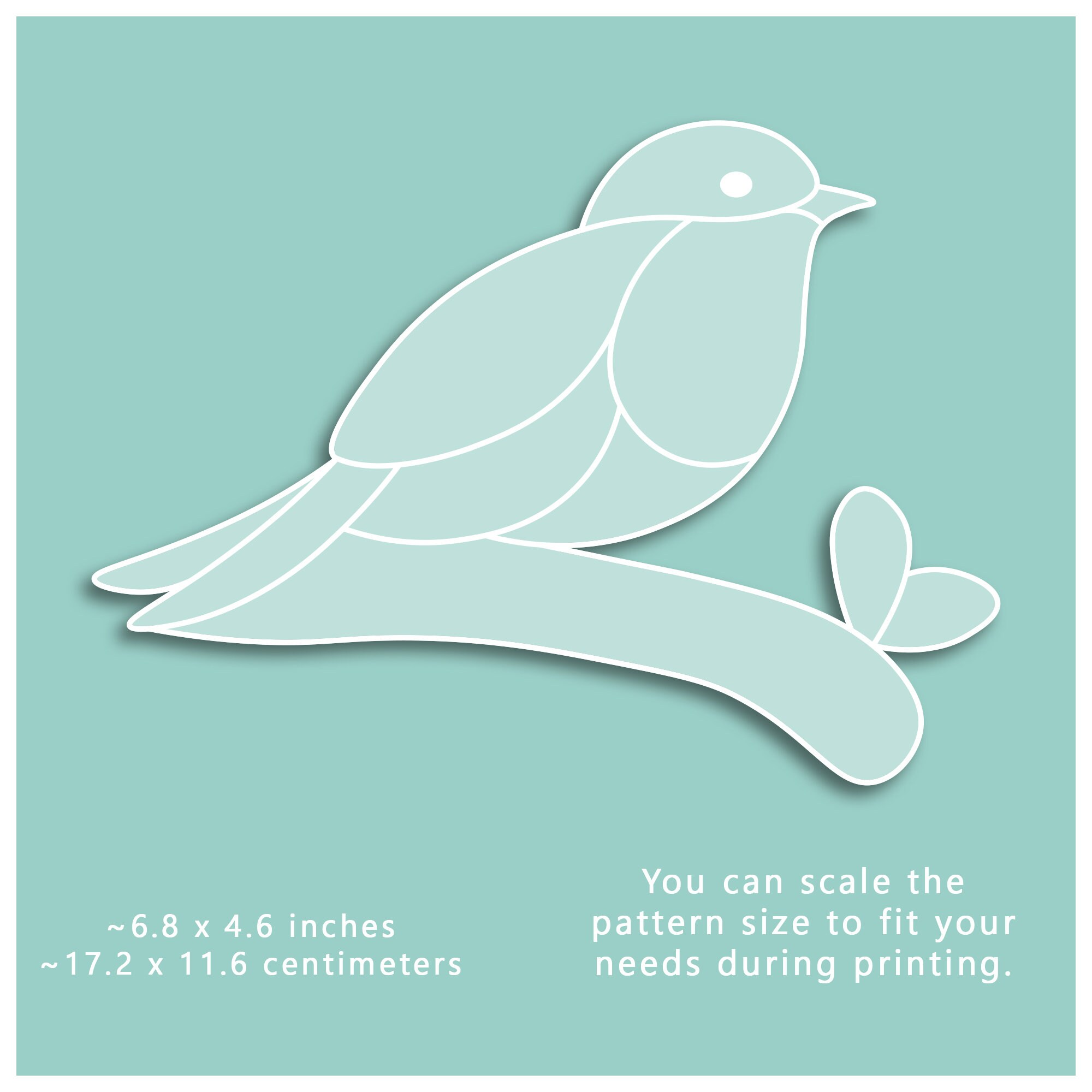 European Robin Bird Stained Glass Pattern, Modern Suncatcher, Diy ...