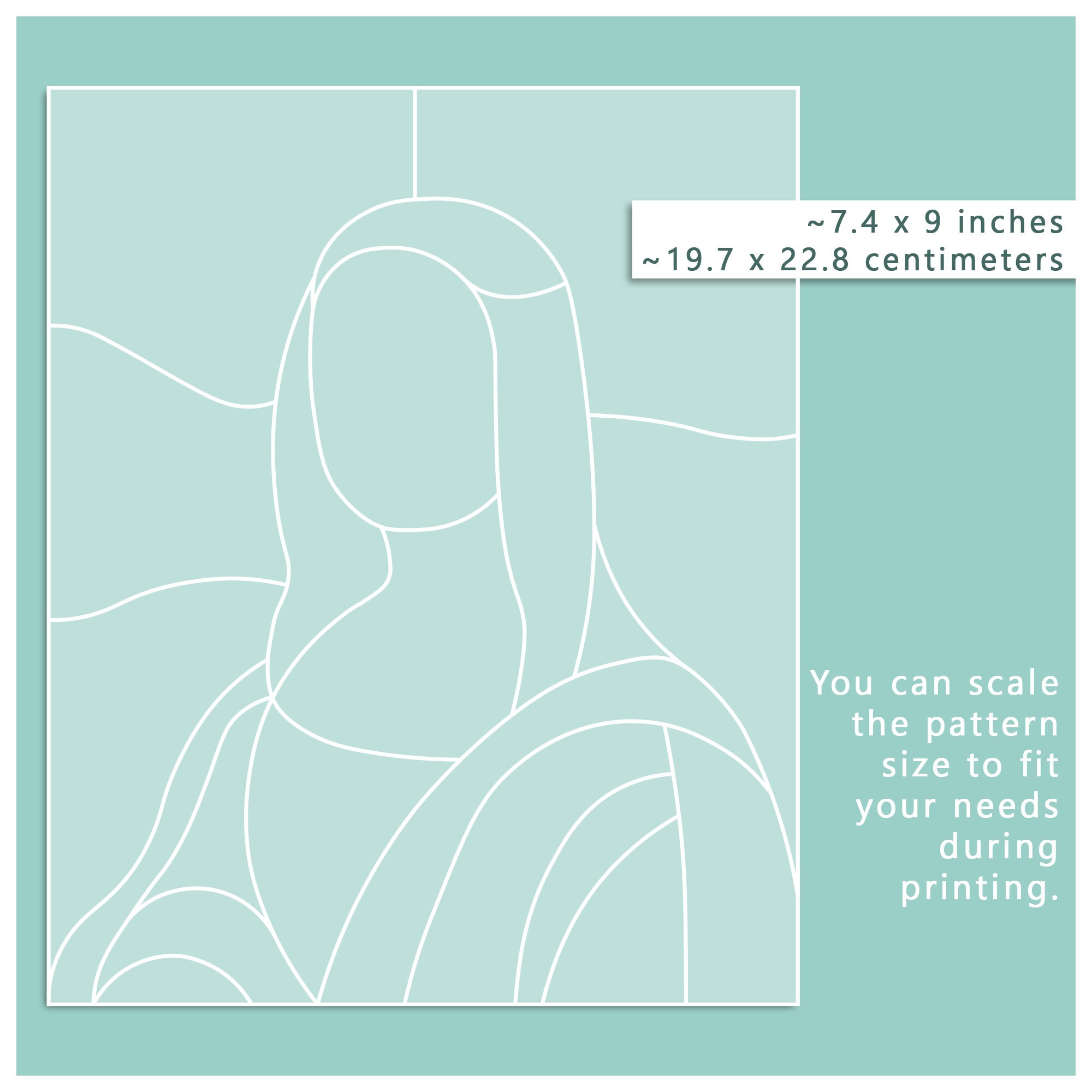 Mona Lisa Stained Glass Pattern: Modern Suncatcher DIY (PDF/JPEG) - Etsy