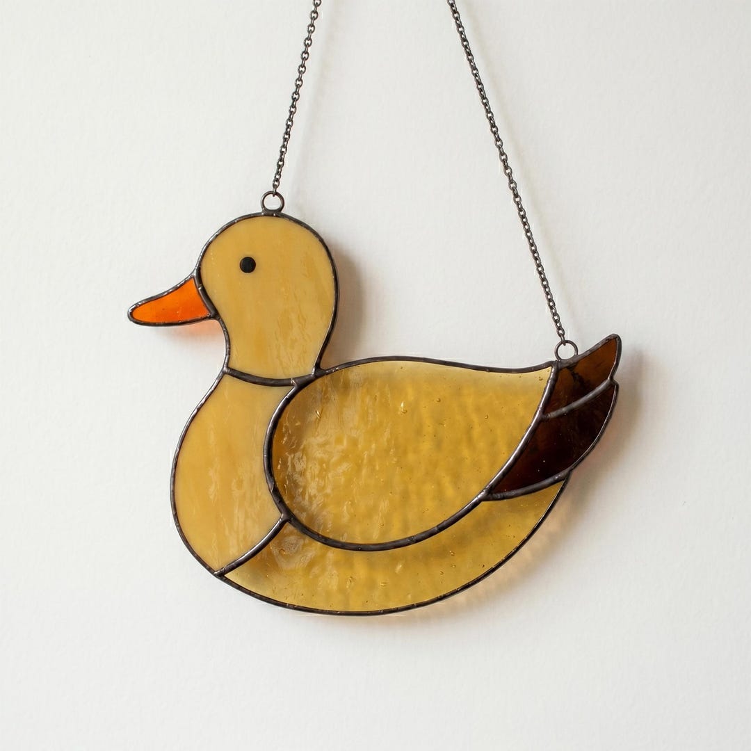 Simple Duck Stained Glass Pattern: Beginner Suncatcher DIY (PDF/JPEG ...