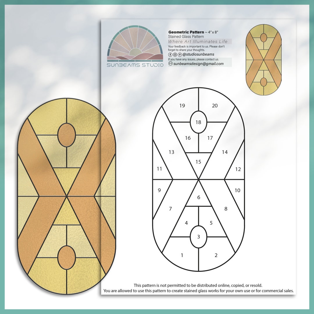 Geometric Stained Glass Pattern: Modern Suncatcher DIY (PDF & JPEG) - Etsy