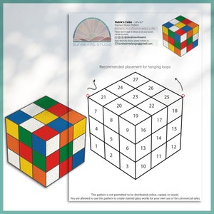 Rubik's Cube Pattern, Modern Suncatcher, Diy Stained Glass - Etsy