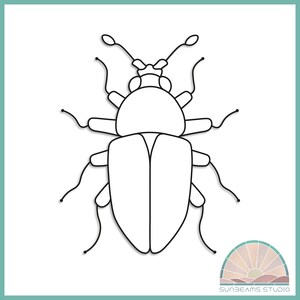 Beetle Stained Glass Pattern, Insect Modern Suncatcher, Bug Diy Stained ...