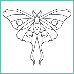 Moth Stained Glass Pattern: Modern Suncatcher DIY (PDF & JPEG) - Etsy