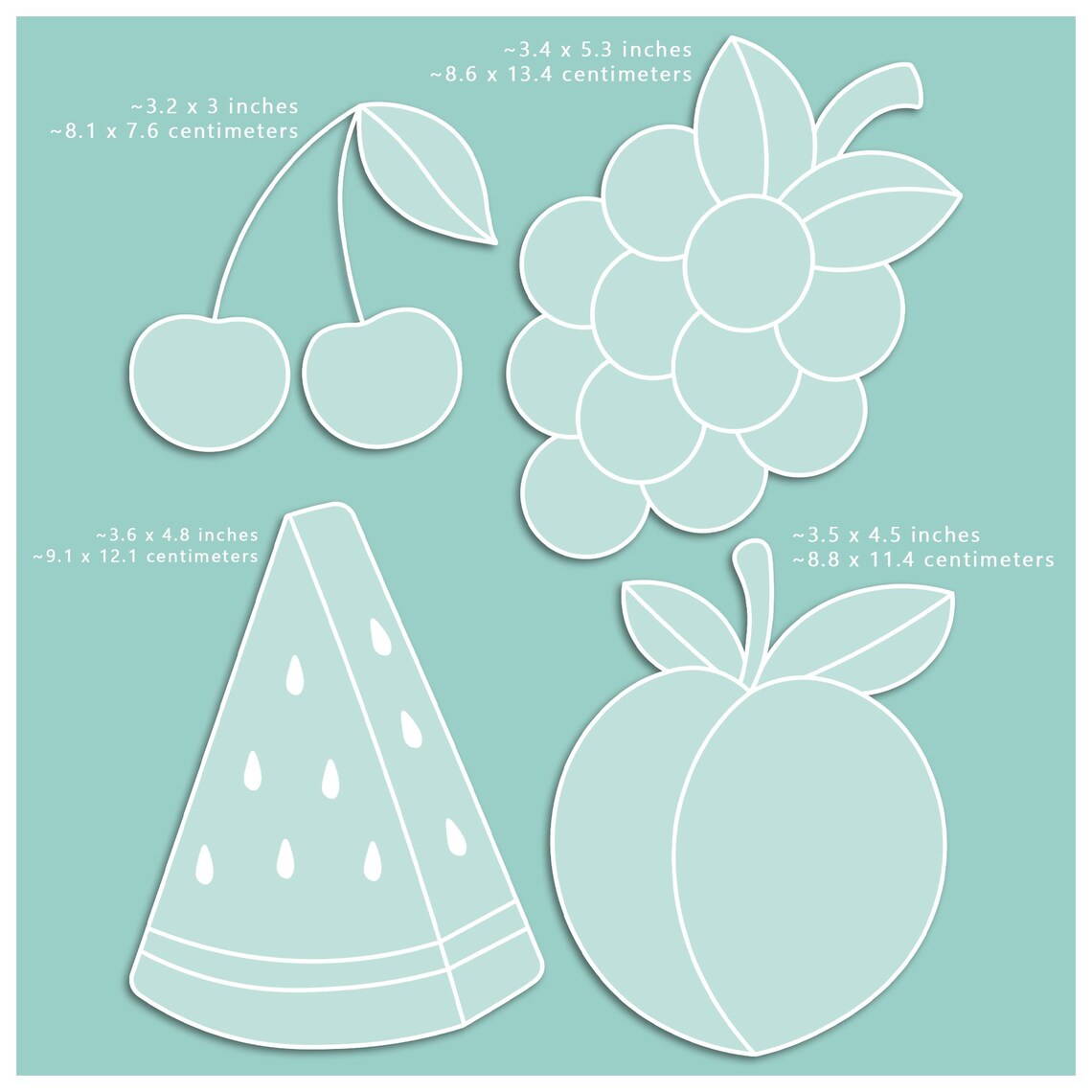 Summer Fruits Stained Glass Pattern: Cherry, Grape, Peach (PDF/JPEG) - Etsy