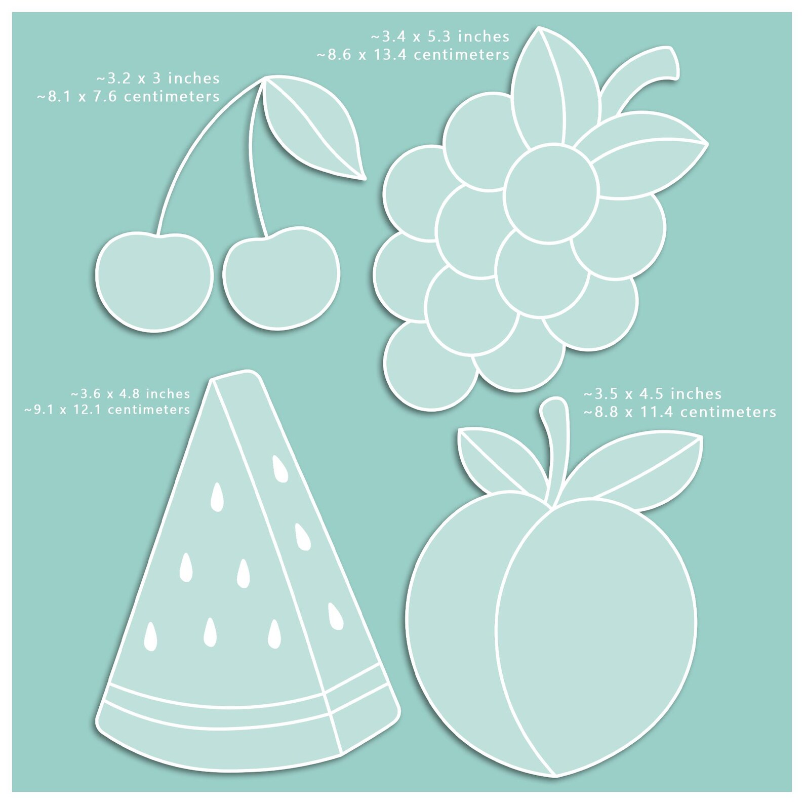 Summer Fruits Stained Glass Pattern: Cherry, Grape, Peach (PDF/JPEG) - Etsy