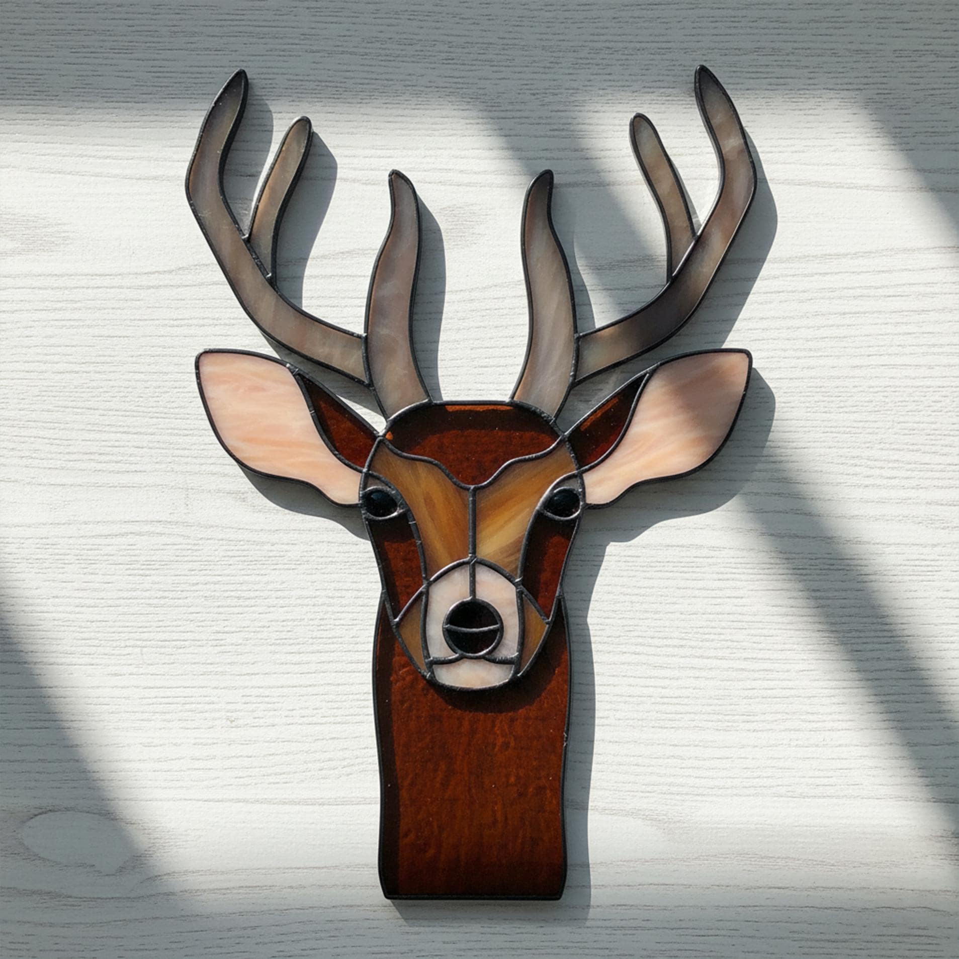 Deer Stained Glass Pattern: Modern Suncatcher DIY (PDF & JPEG) - Etsy