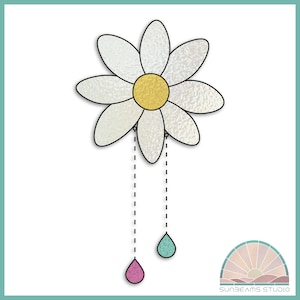 Daisy Stained Glass Pattern, Modern Suncatcher, Diy Stained Glass - Etsy