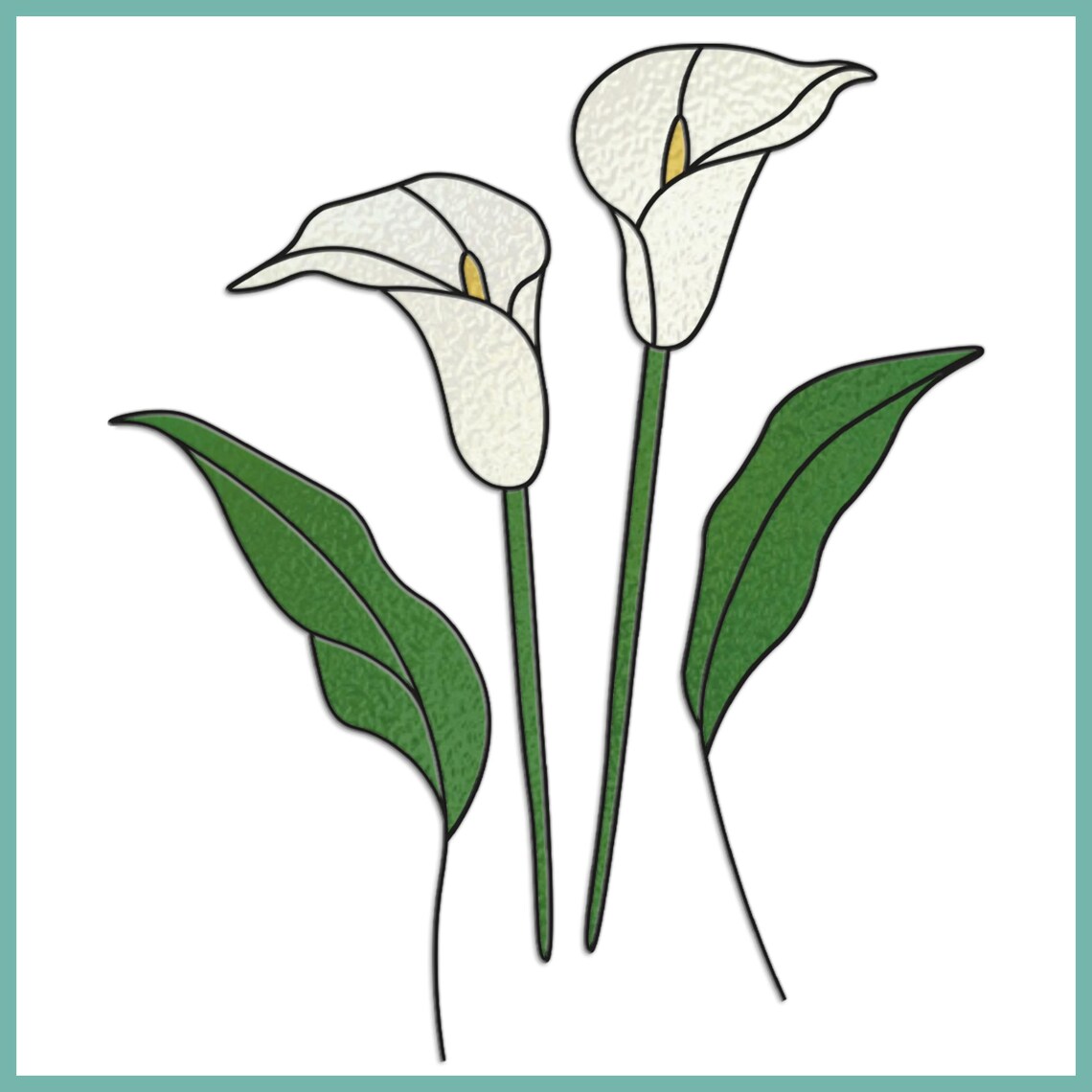Calla Lily Stained Glass Pattern: Modern Suncatcher DIY (PDF & JPEG) - Etsy