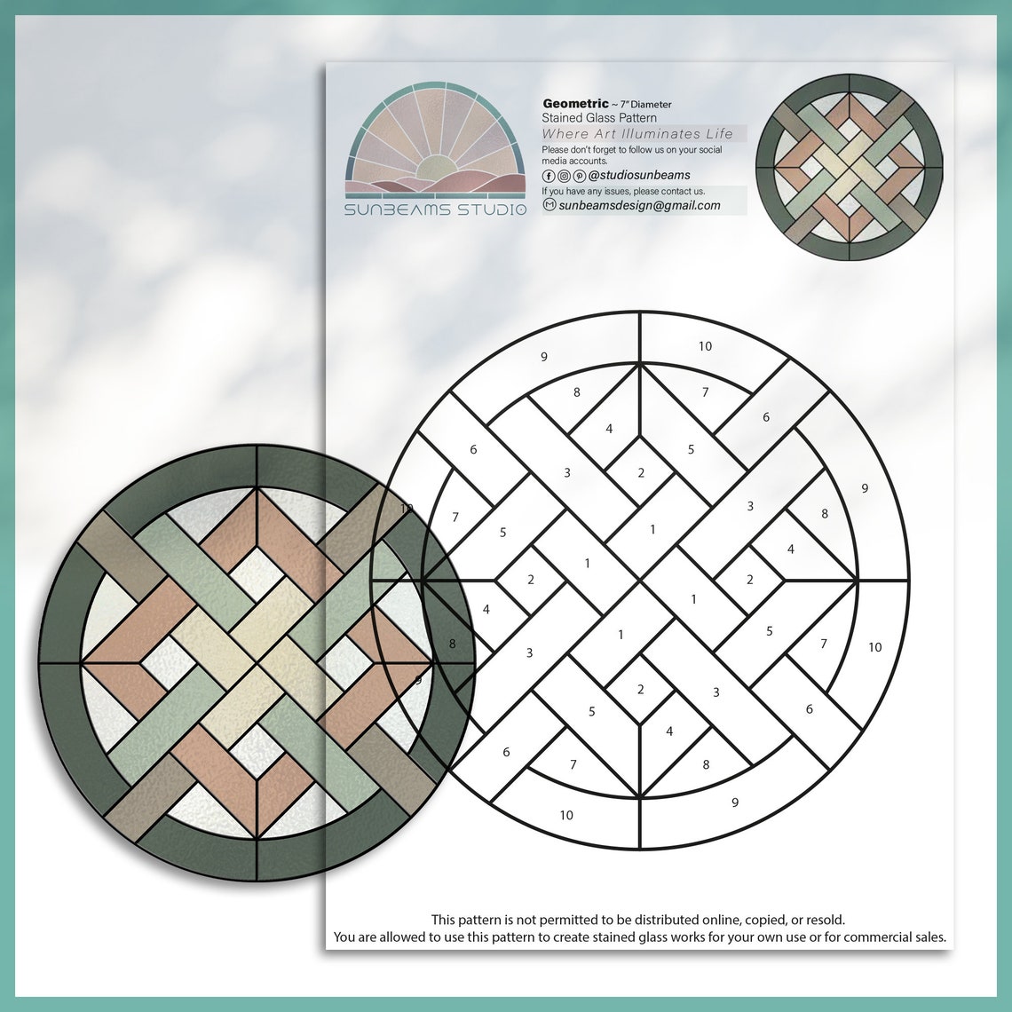 Geometric Glass Pattern, Modern Suncatcher, Diy Stained Glass - Etsy