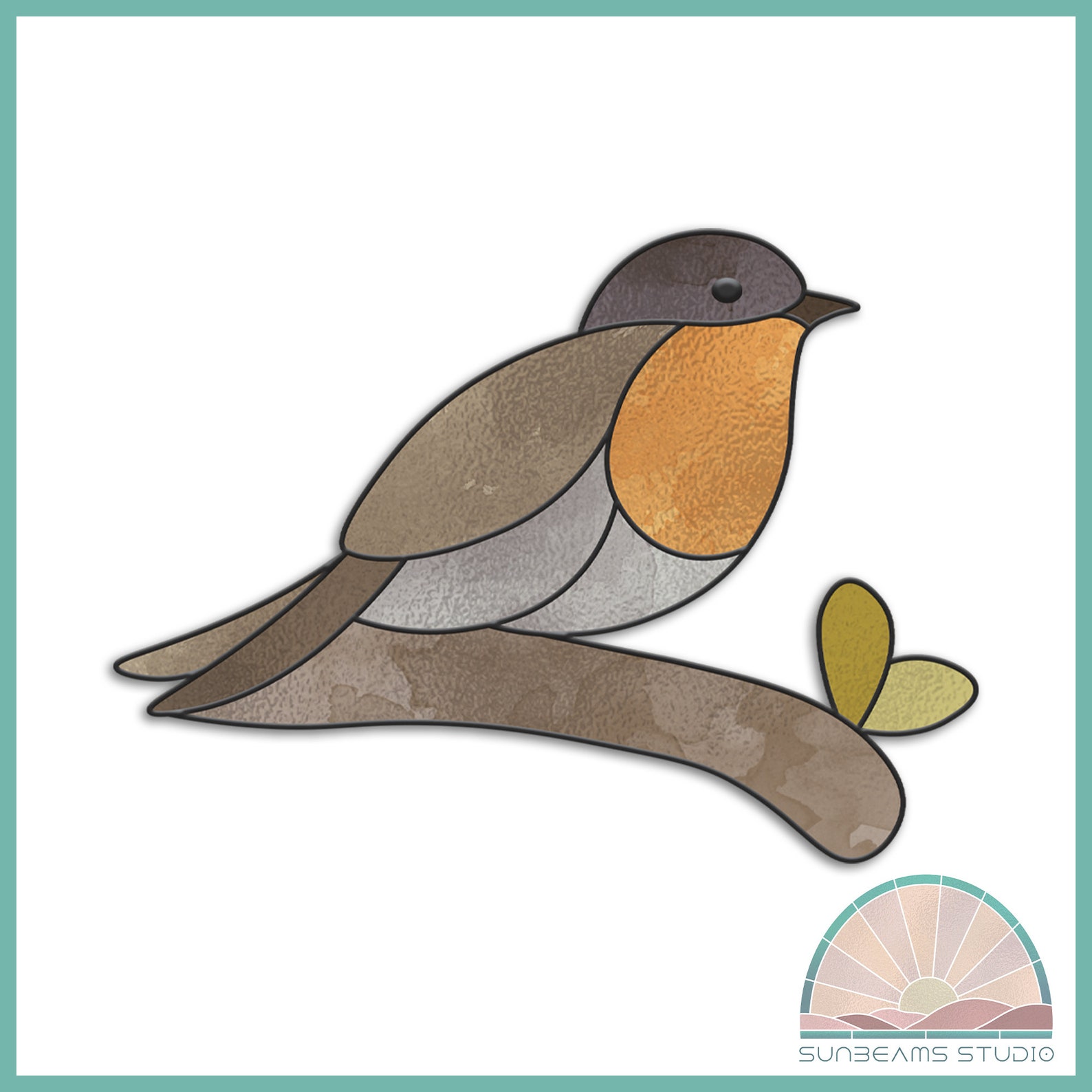 European Robin Stained Glass Pattern: DIY Suncatcher (PDF/JPEG) - Etsy