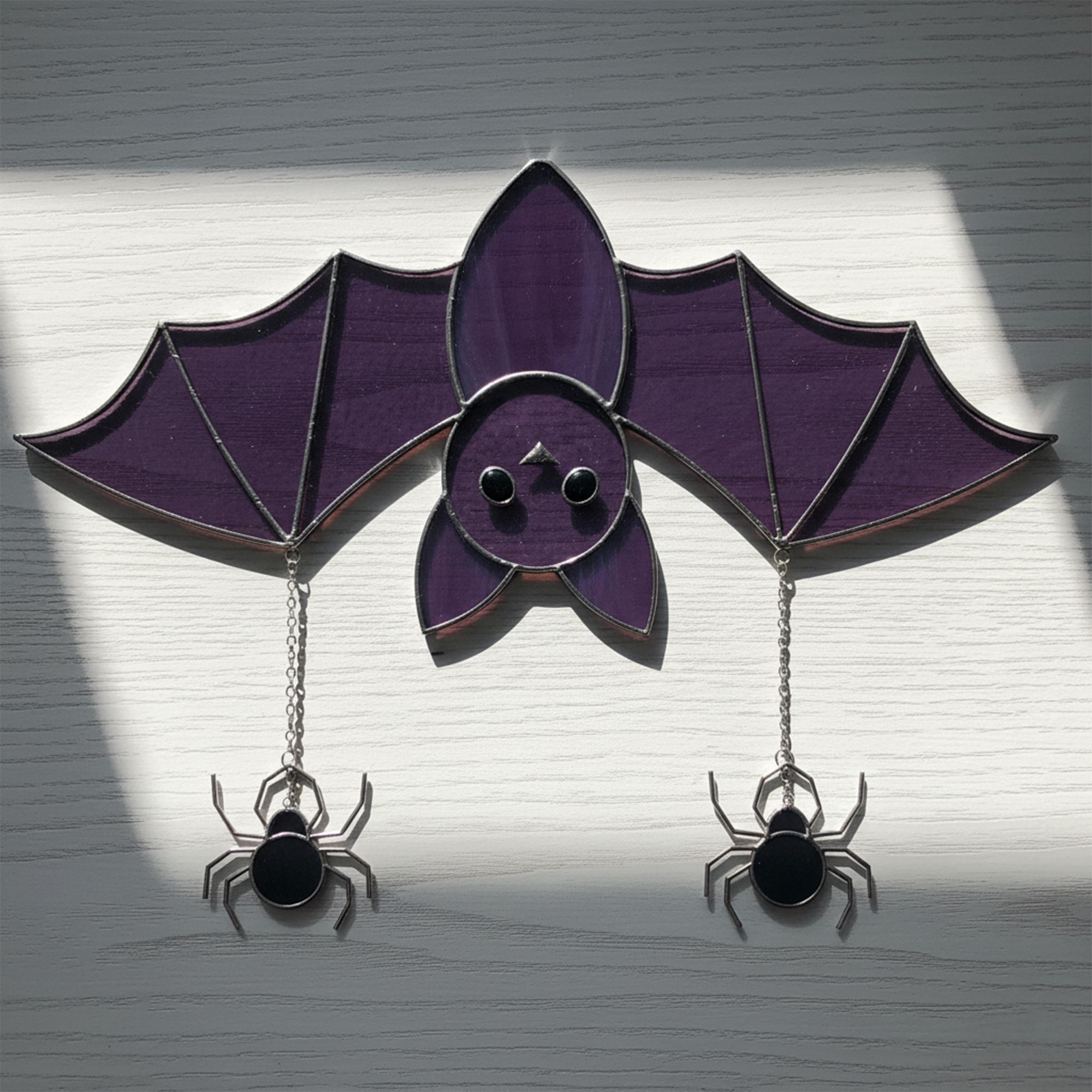 Halloween Bat Stained Glass Pattern: Hallowen Suncatcher DIY (PDF) - Etsy
