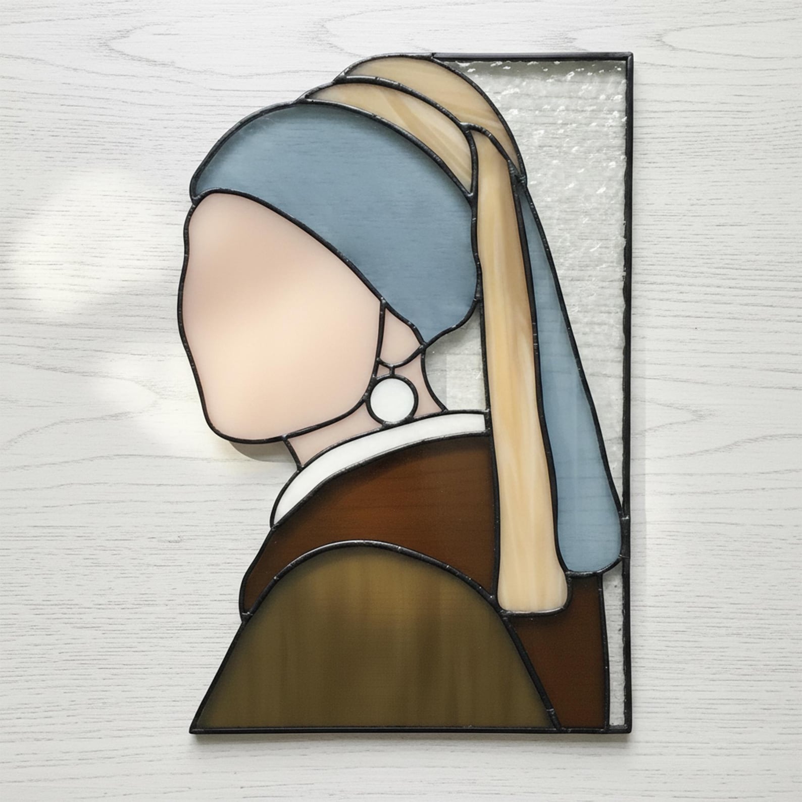 Girl With a Pearl Earring Stained Glass Pattern: DIY Suncatcher (PDF ...