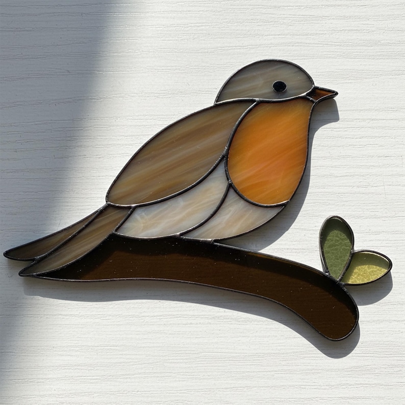 European Robin Stained Glass Pattern: DIY Suncatcher (PDF/JPEG) - Etsy