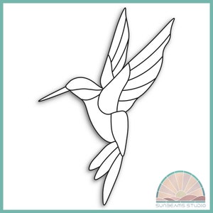 Hummingbird Stained Glass Pattern: Modern Suncatcher DIY (PDF/JPEG) - Etsy