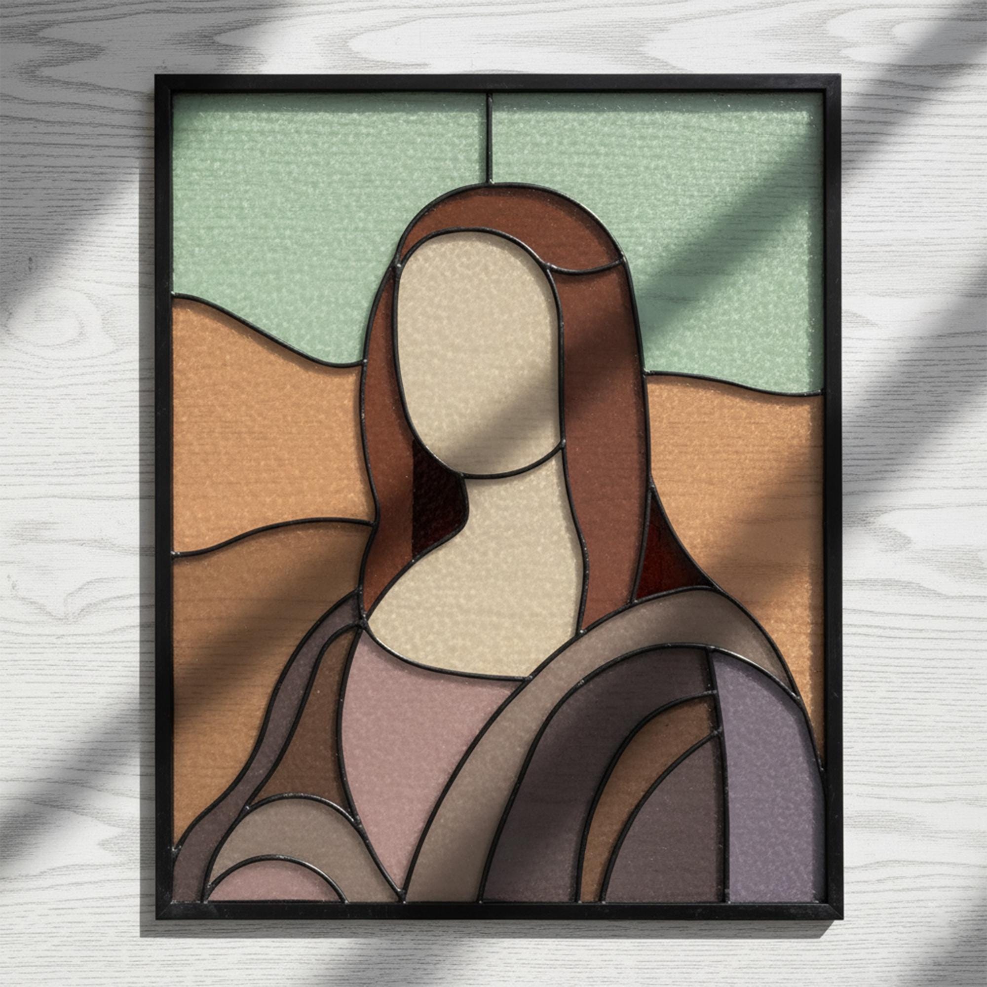 Mona Lisa Stained Glass Pattern: Modern Suncatcher DIY (PDF/JPEG) - Etsy