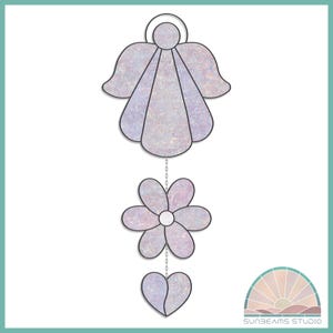 Mobile Angel, Flower, Heart Stained Glass Pattern, Modern Suncatcher ...