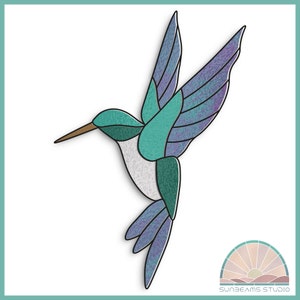 Hummingbird Stained Glass Pattern: Modern Suncatcher DIY (PDF/JPEG) - Etsy