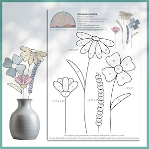 Spring Flowers Stained Glass Patterns, Flowers Bouquet, Cosmos, Yellow ...