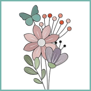 Spring Flowers Stained Glass Patterns 2, Flower Bouquet, Wildflowers ...