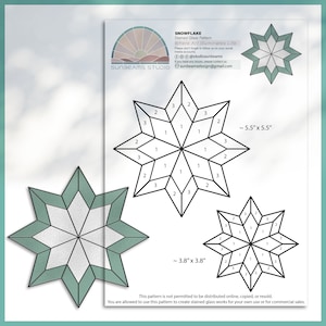 Snowflake Glass Pattern, Modern Suncatcher, Diy Stained Glass - Etsy