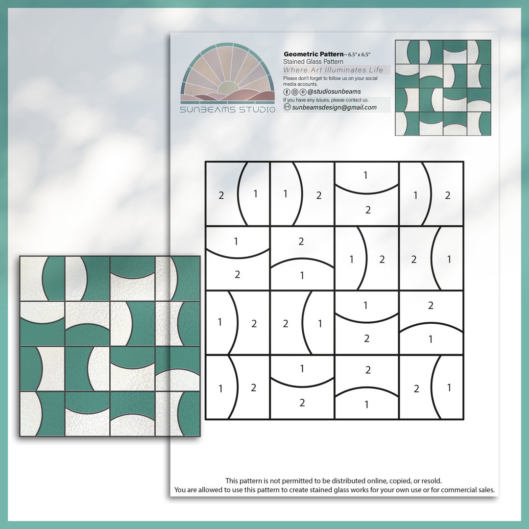 Geometric Glass Pattern, Modern Suncatcher, Diy Stained Glass - Etsy