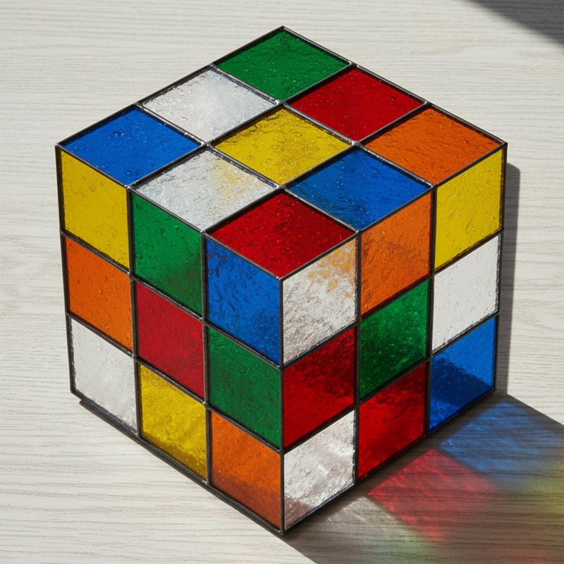 Cube Stain Glass Lamp - Etsy