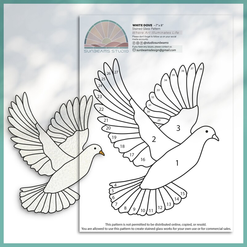 Stained Glass Dove - Etsy