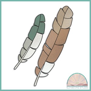 Feather Stained Glass Pattern, Modern Suncatcher, Diy Stained Glass - Etsy