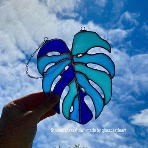 Tropical Leaf Stained Glass Pattern: Modern Suncatcher DIY (PDF, JPEG ...