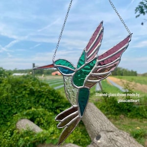 Hummingbird Stained Glass Pattern: Modern Suncatcher DIY (PDF/JPEG) - Etsy
