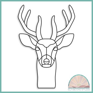 Deer Stained Glass Pattern, Modern Suncatcher, Diy Stained Glass - Etsy