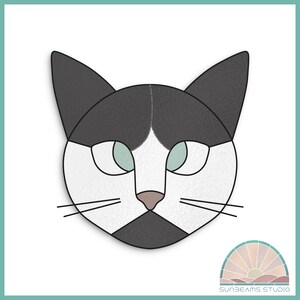 Cat Stained Glass Pattern, Modern Suncatcher, Diy Stained Glass - Etsy