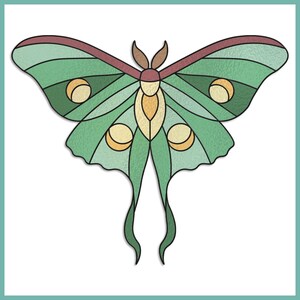 Moth Stained Glass Pattern: Modern Suncatcher DIY (PDF & JPEG) - Etsy