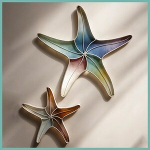 Starfish Stained Glass Pattern, Summer Templates, Modern Suncatcher ...