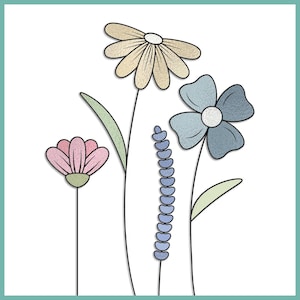 Cosmos Stained Glass Flower Pattern - Etsy