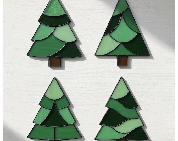 PNF192 Mountain Landscape Stained Glass Design – Pine Tree Pattern PDF ...