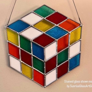 Rubik's Cube Pattern, Modern Suncatcher, Diy Stained Glass - Etsy