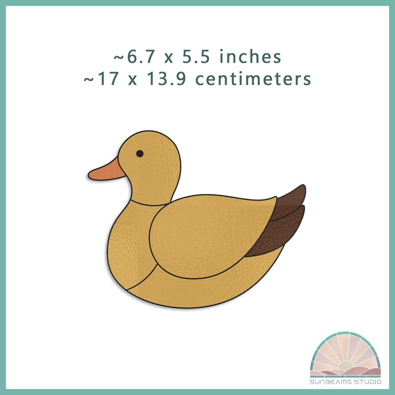 Simple Duck Stained Glass Pattern: Beginner Suncatcher DIY (PDF/JPEG ...