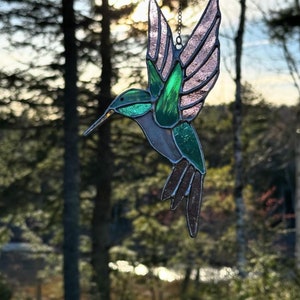 Hummingbird Stained Glass Pattern: Modern Suncatcher DIY (PDF/JPEG) - Etsy