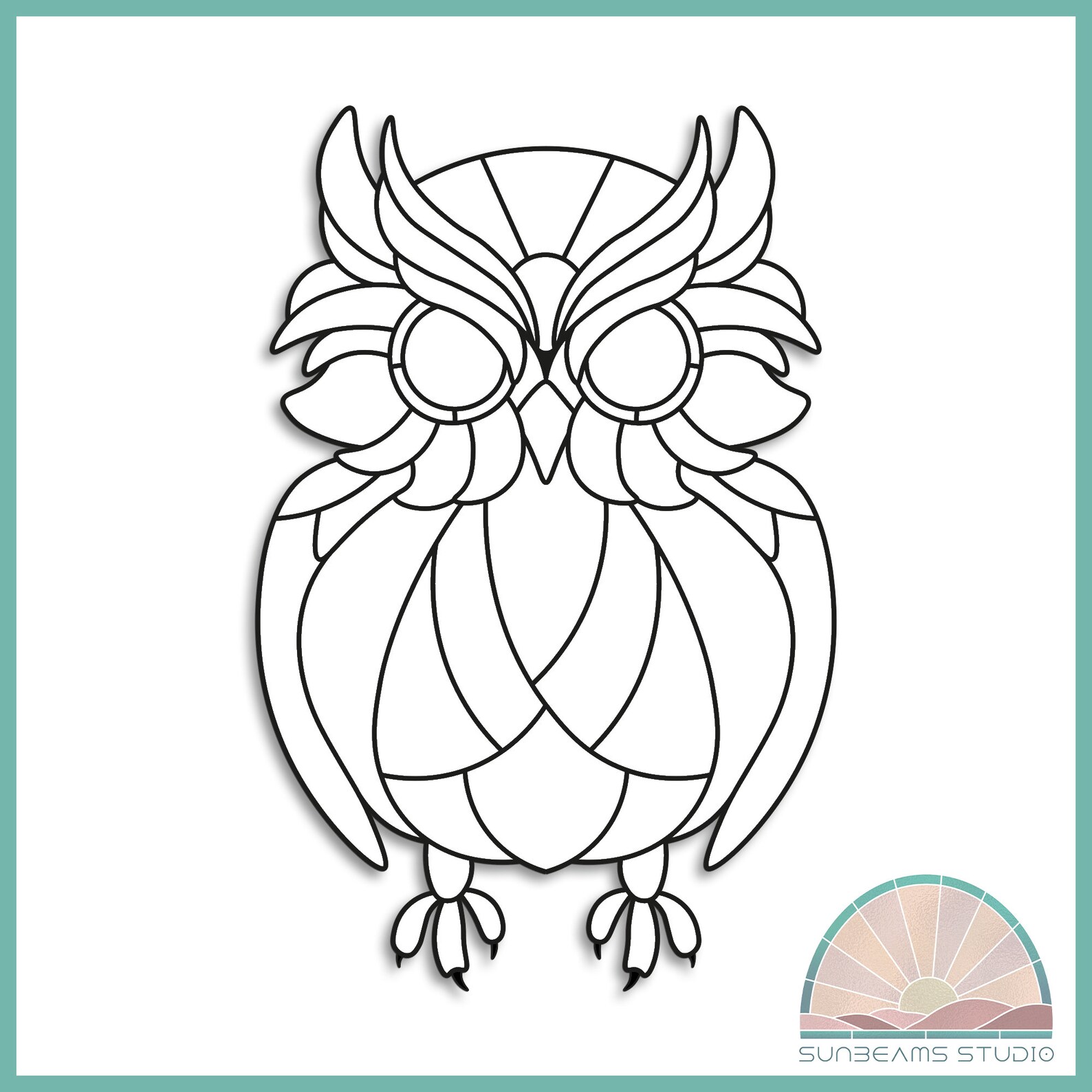 Owl Stained Glass Pattern, Modern Suncatcher, Diy Stained Glass - Etsy