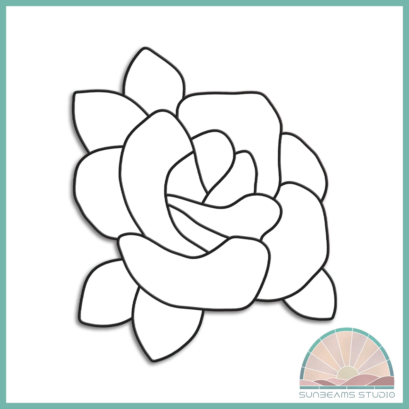 Rose Stained Glass Pattern, Modern Suncatcher, Diy Stained Glass - Etsy