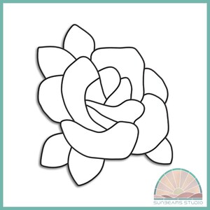 Rose Stained Glass Pattern: Modern Suncatcher DIY (PDF, JPEG) - Etsy