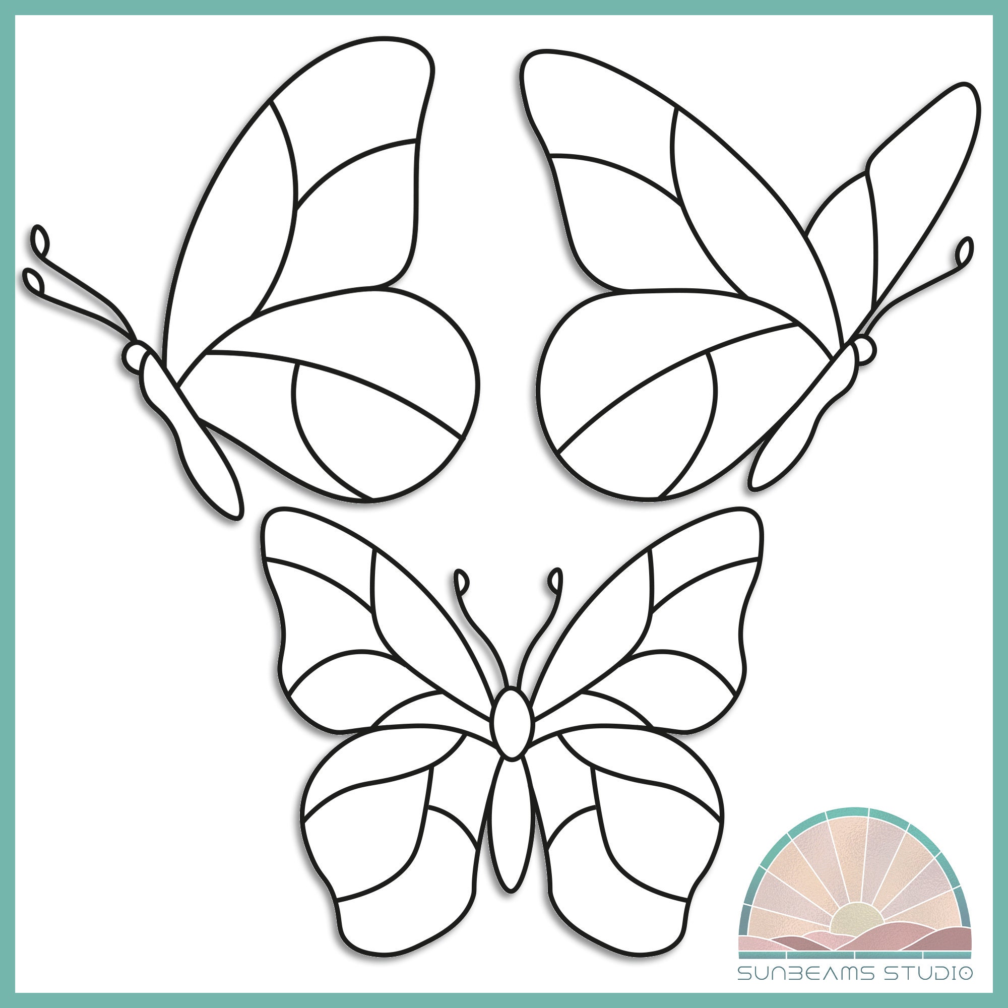 Patrón de mariposa en vitral: Atrapasol moderno DIY (PDF/JPEG) - Etsy ...